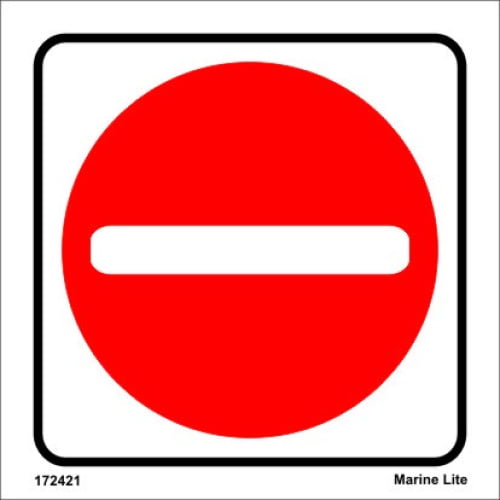 Señal IMO PROHIBIDO ENTRAR (15x15cm) vinilo blanco autoadhesivo ...