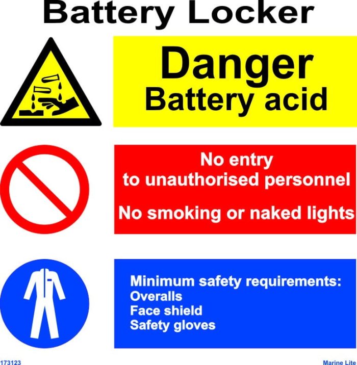BATTERY LOCKER (30x30cm) White Vin. IMO sign 173123WV – Imostickers